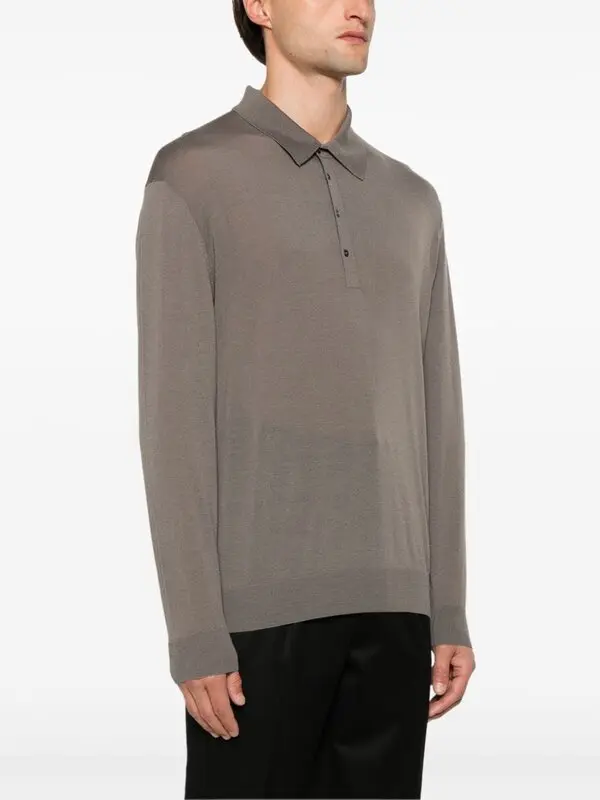D4.0 Fine-knit Polo Shirt - Grey
