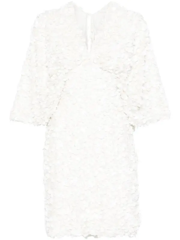 ROTATE BY BIRGER CHRISTENSEN Wide Sleeve Mini Dress - White