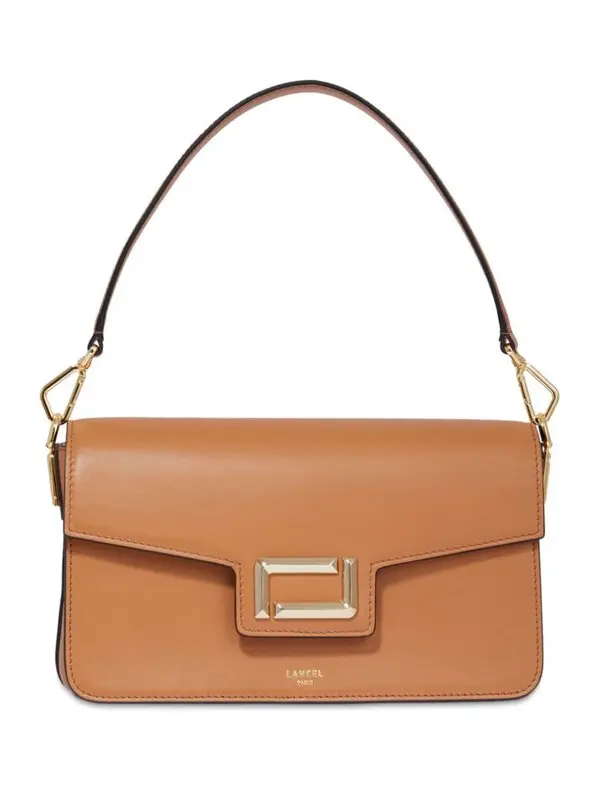 LANCEL Leather Flap Bag - Brown