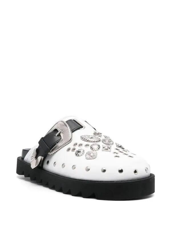 Toga Metal-eyelet Mules - White