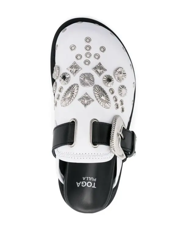Toga Metal-eyelet Mules - White