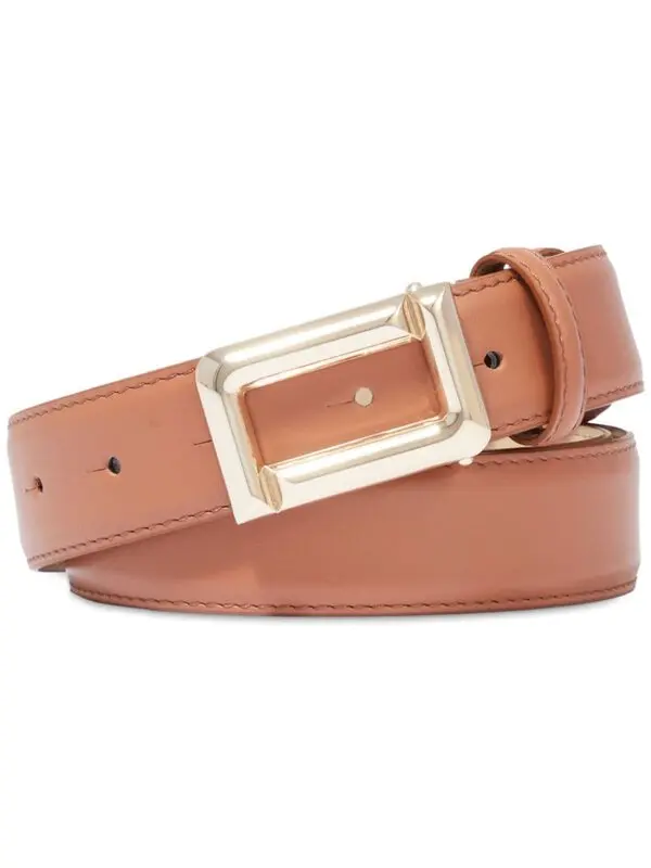 LANCEL Angele Leather Belt - Neutrals