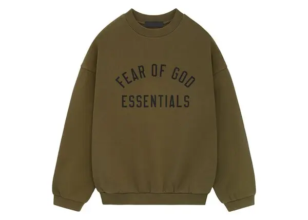 Fear Of God Essentials Fleece Crewneck Sweatshirt - Olive