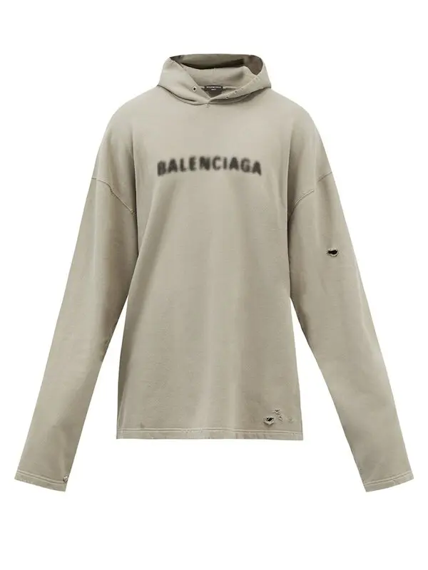 Balenciaga Distressed Blurry Logo Hoodie
