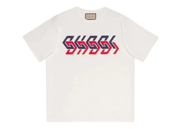 Gucci Mirror Logoprint Shortsleeve T-shirt - White/red/blue
