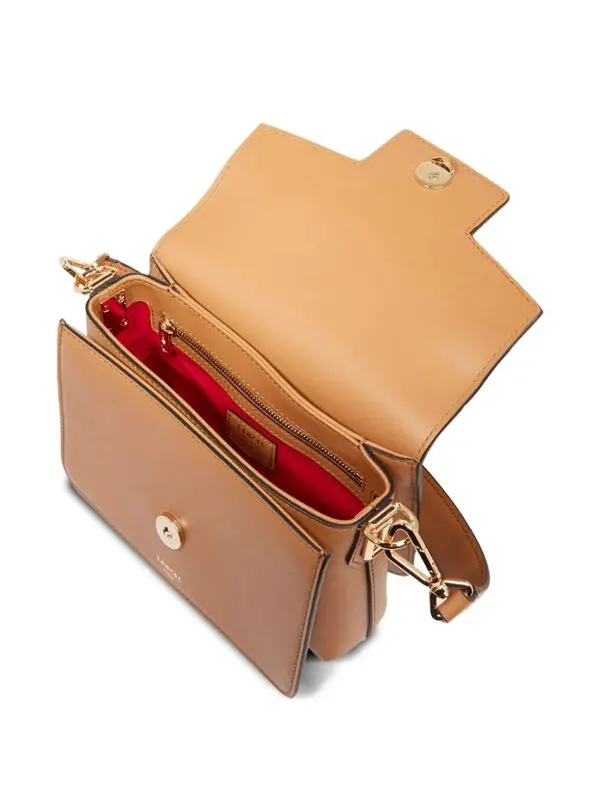 LANCEL Leather Flap Bag - Brown