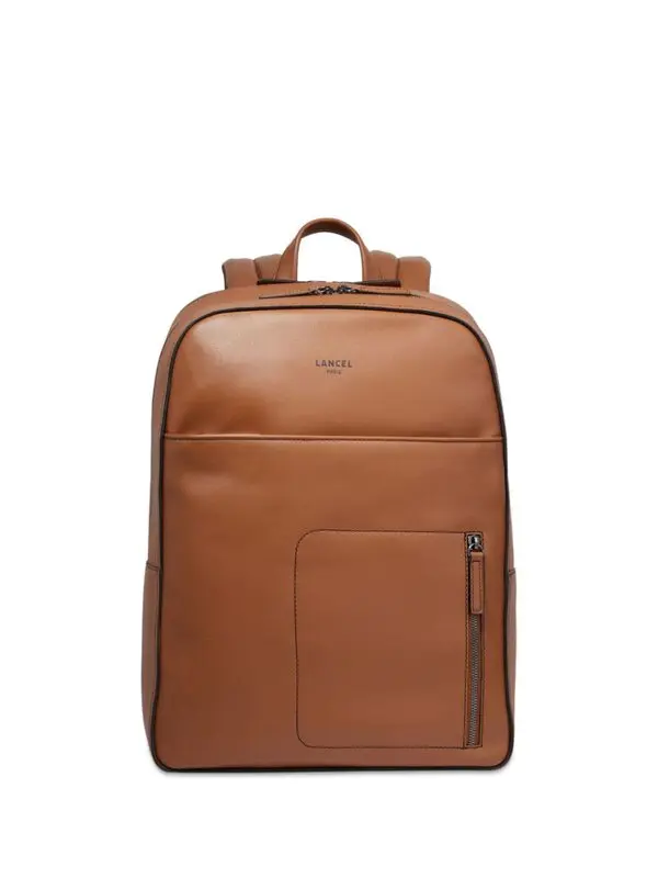 LANCEL Logo-print Leather Backpack - Brown