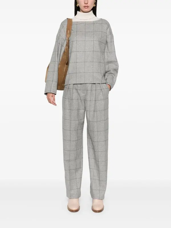 Emporio Armani Checked Boat-neck Sweater