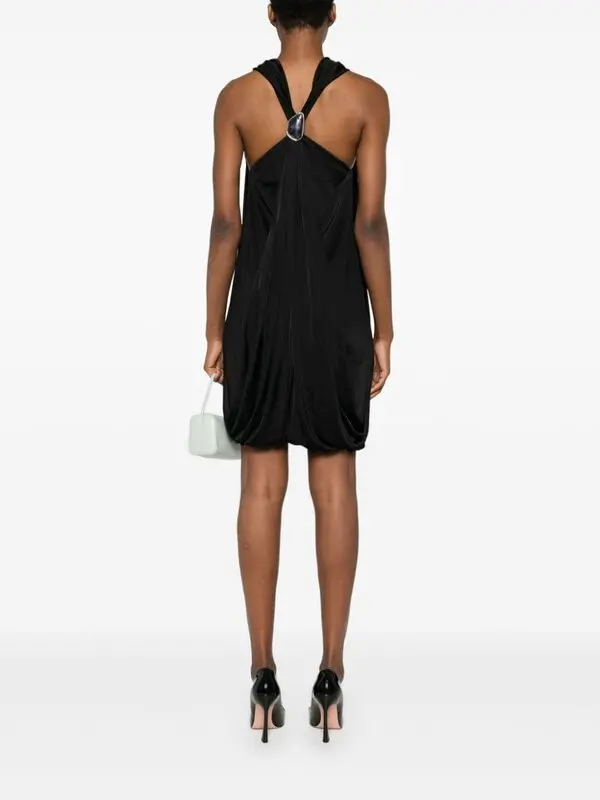 LANVIN Crystal-detail Mini Dress - Black