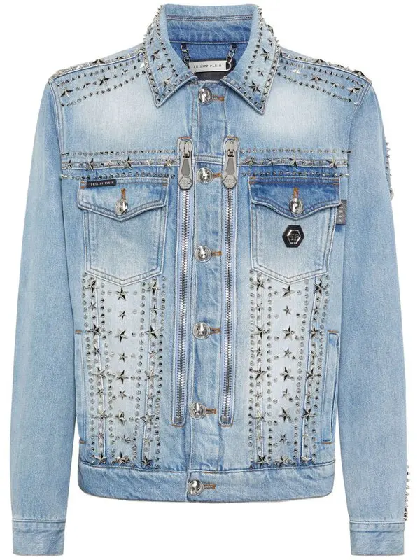 Philipp Plein Star-studded Denim Jacket