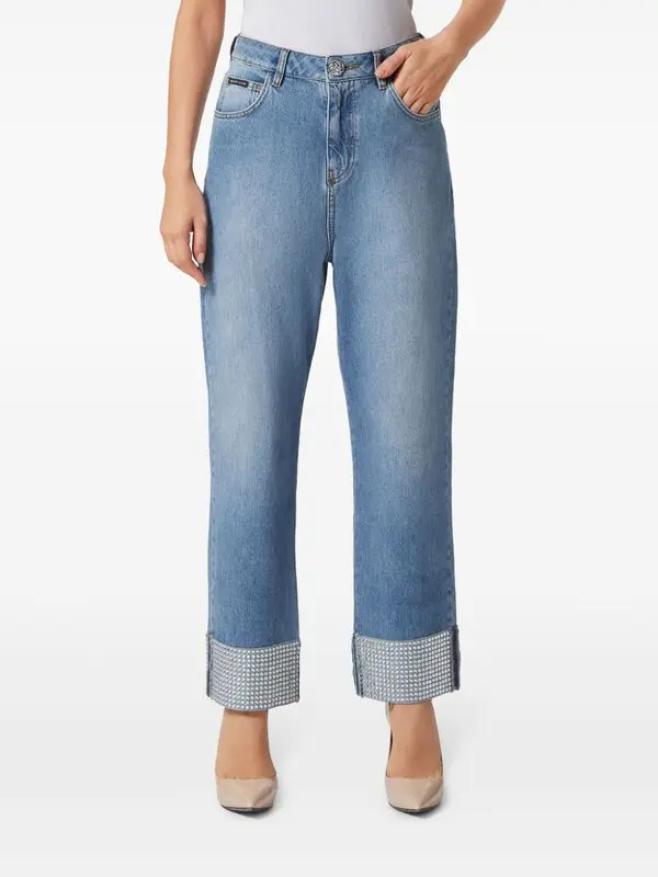 Philipp Plein Embellished Straight-leg Jeans