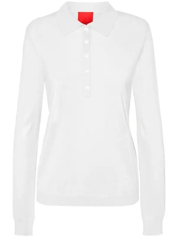 Cashmere In Love Lightweight Cashmere Polo Shirt - White