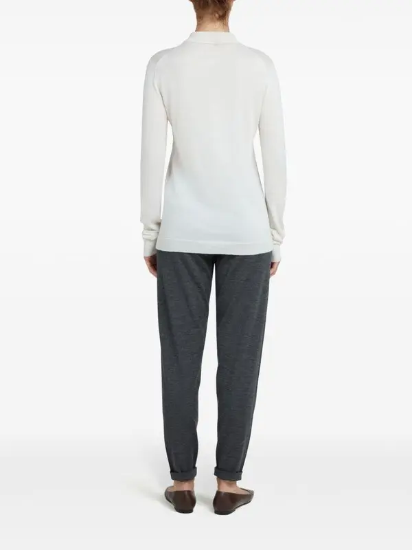 Cashmere In Love Lightweight Cashmere Polo Shirt - White