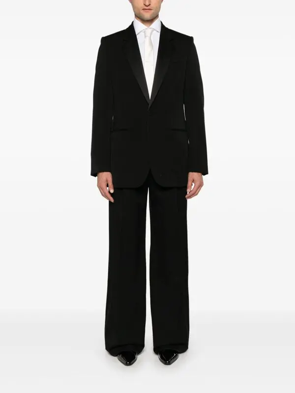 Saint Laurent Wide-leg Grain De Poudre Trousers