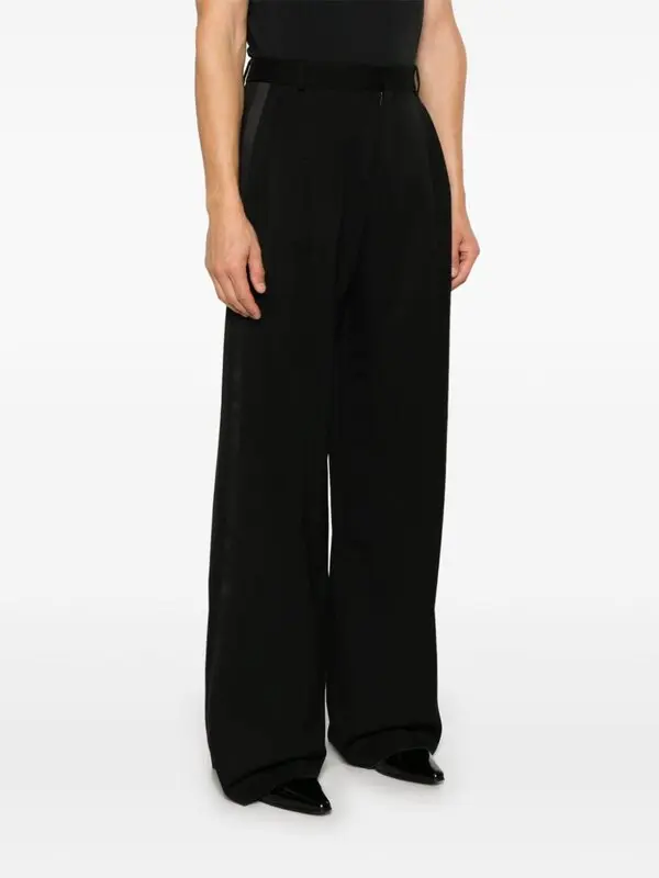 Saint Laurent Wide-leg Grain De Poudre Trousers