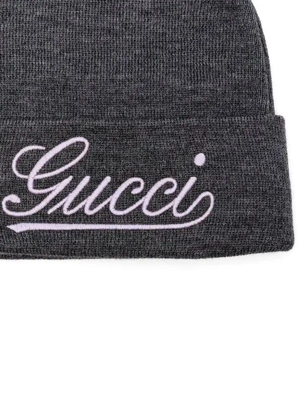 Gucci Logo-embroidered Beanie - 1472 Lead Pink