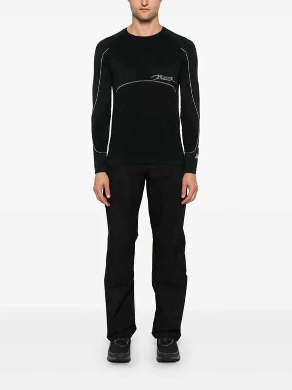 ROA Logo Detail Ribbed T-shirt - Black
