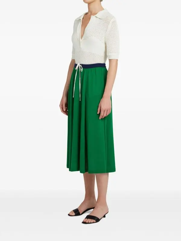 Cashmere In Love Knitted Circle Skirt - Green
