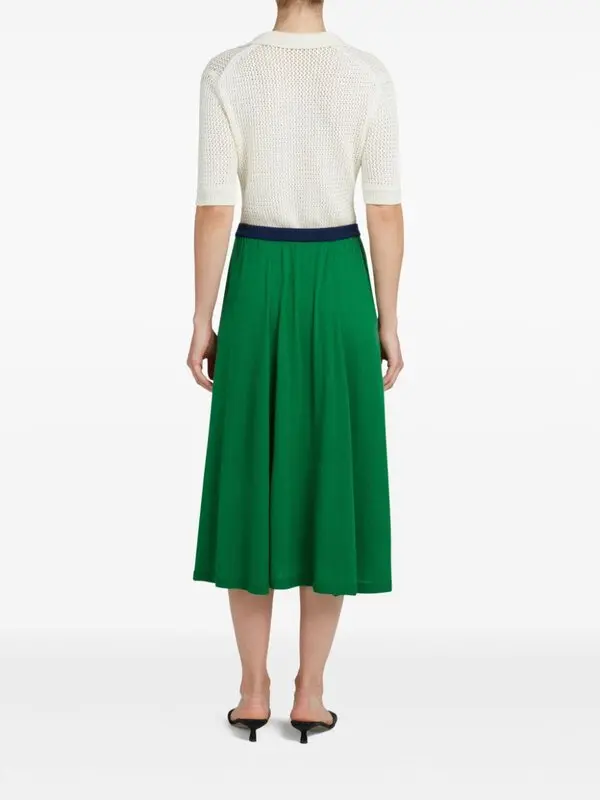Cashmere In Love Knitted Circle Skirt - Green