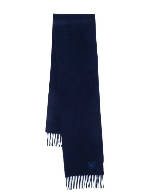 Paul Smith Logo-embroidered Cashmere Scarf - Blue
