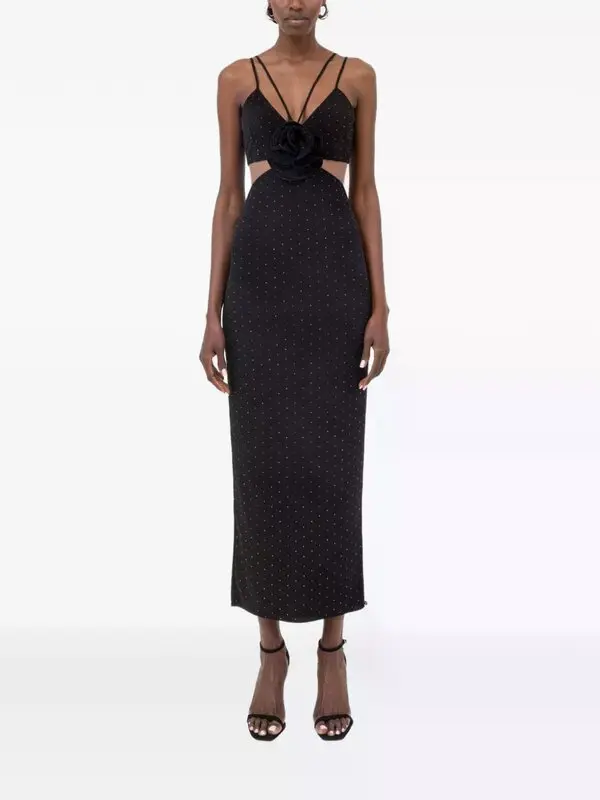 NISSA Floral-appliqué Maxi Dress