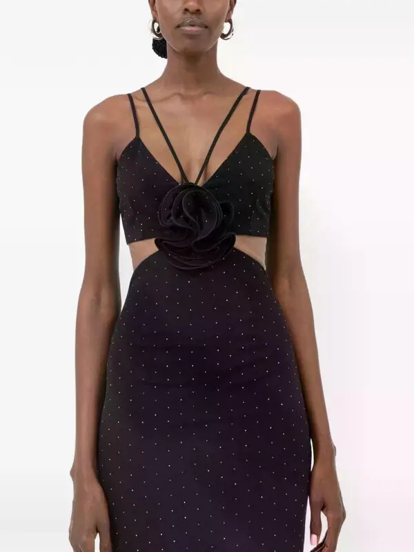 NISSA Floral-appliqué Maxi Dress