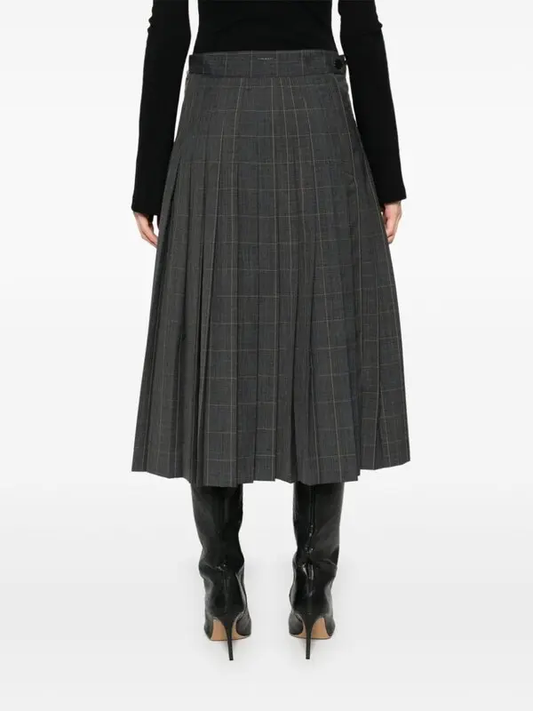 Balenciaga Checked Midi Skirt