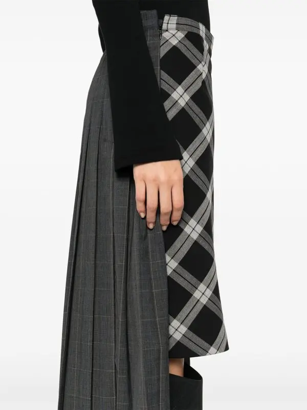 Balenciaga Checked Midi Skirt