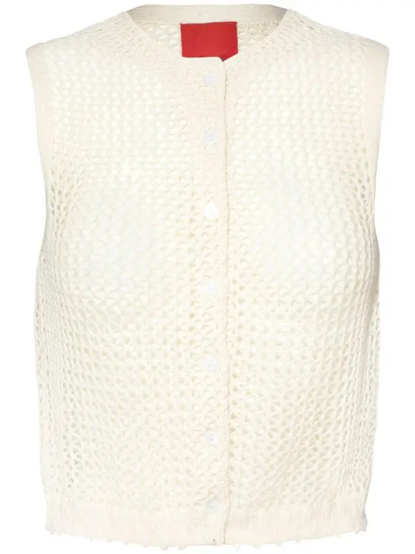 Cashmere In Love Crochet Buttoned Vest