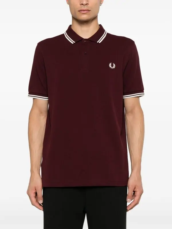 Comme Des Garçons X Fred Perry Logo-embroidered Polo Shirt - Red