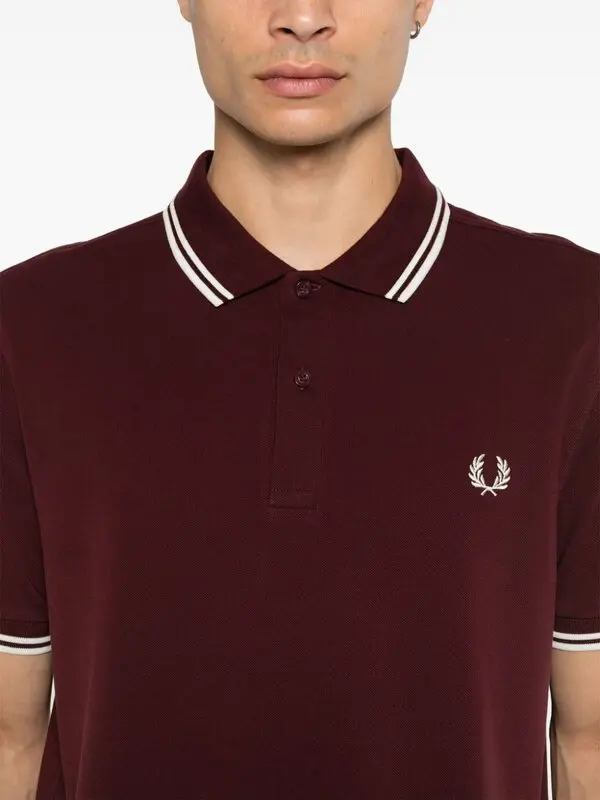 Comme Des Garçons X Fred Perry Logo-embroidered Polo Shirt - Red