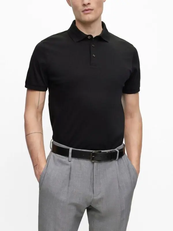 BOSS Short-sleeve Cotton Polo Shirt - Black
