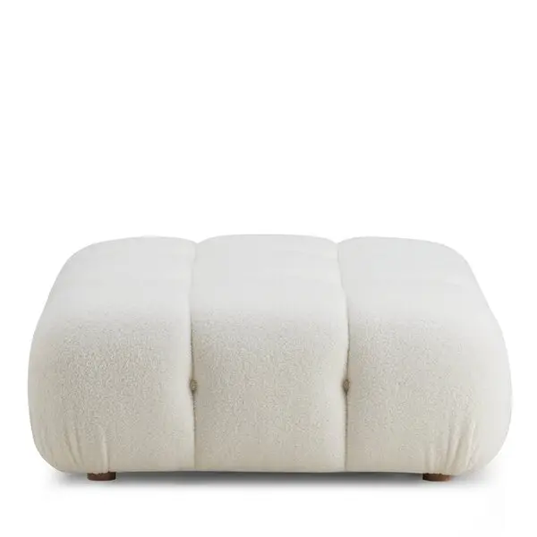TOV FURNITURE Calliope Faux Shearling Modular Ottoman - Cream