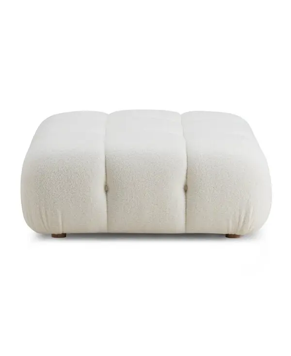 TOV FURNITURE Calliope Faux Shearling Modular Ottoman - Cream