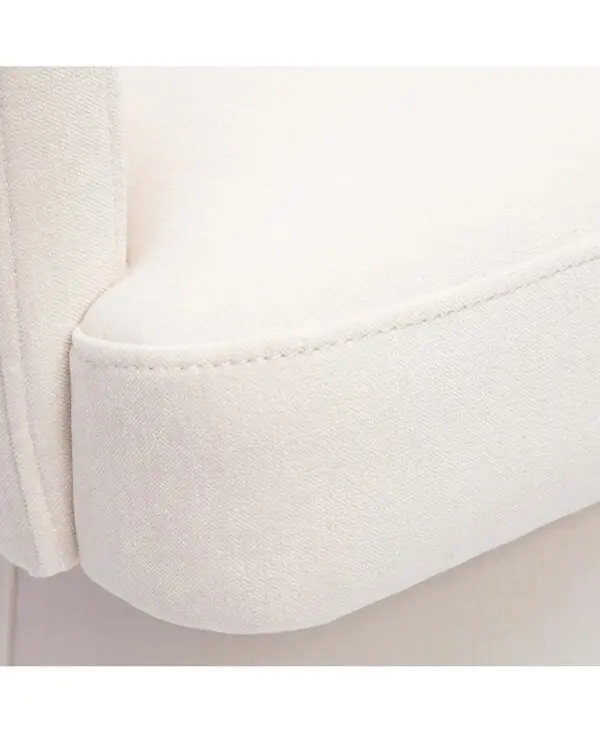 TOV FURNITURE Kristen Upcycled Chenille Rolling Desk Chair - Cream