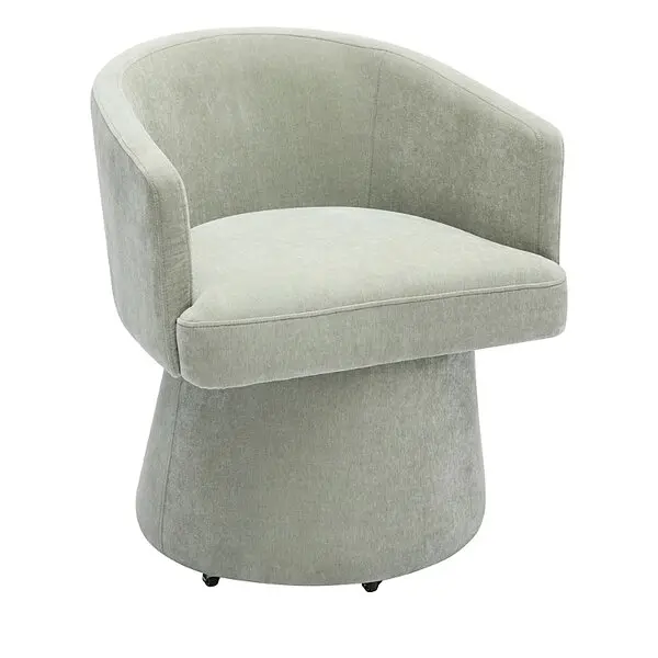 TOV FURNITURE Kristen Upcycled Chenille Rolling Desk Chair - Green