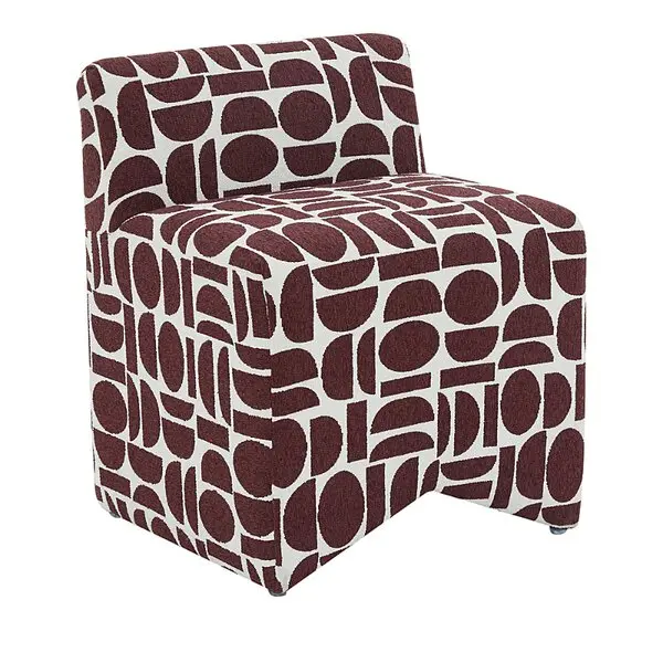 TOV FURNITURE Pippa Geometric Jacquard Weave Stool - Purple