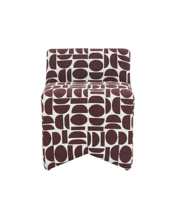TOV FURNITURE Pippa Geometric Jacquard Weave Stool - Purple