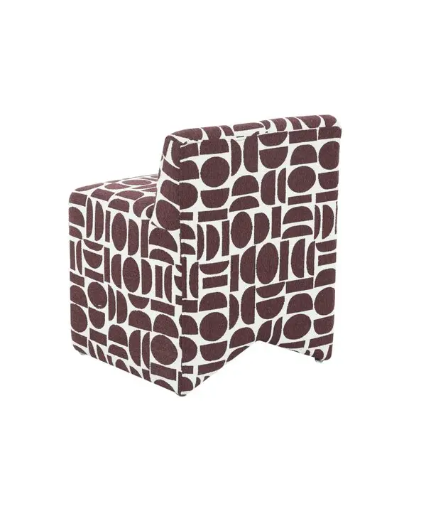 TOV FURNITURE Pippa Geometric Jacquard Weave Stool - Purple
