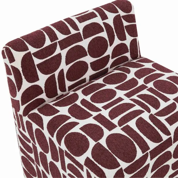 TOV FURNITURE Pippa Geometric Jacquard Weave Stool - Purple