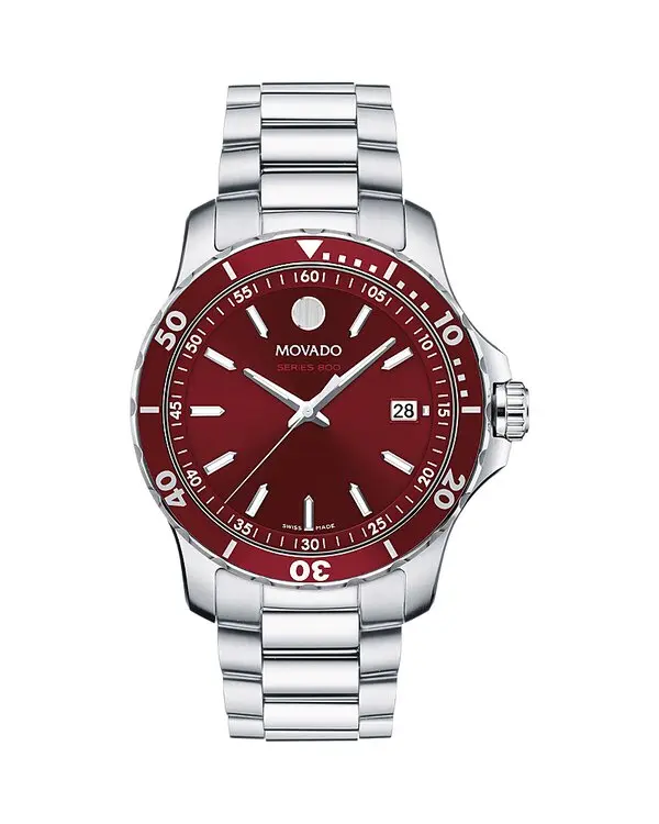 Movado Series 800 40mm Watch - Red/silver