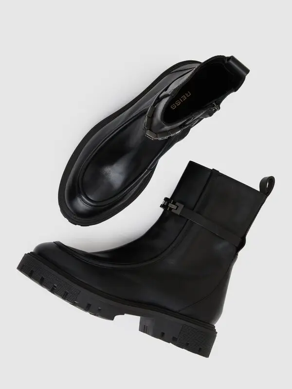 REISS Safia Chain Embellished Ankle Boots