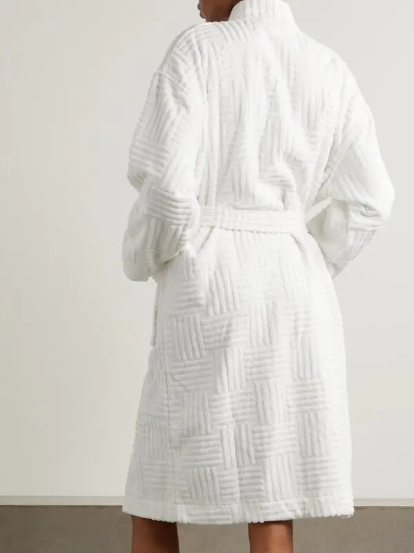 Skin Serenity Belted Organic Cotton-jacquard Robe