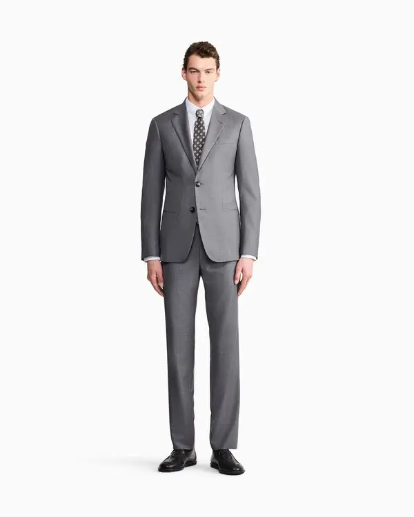 Giorgio Armani Single-breasted Soho Line Suit In Virgin Wool And Cashmere - Beige