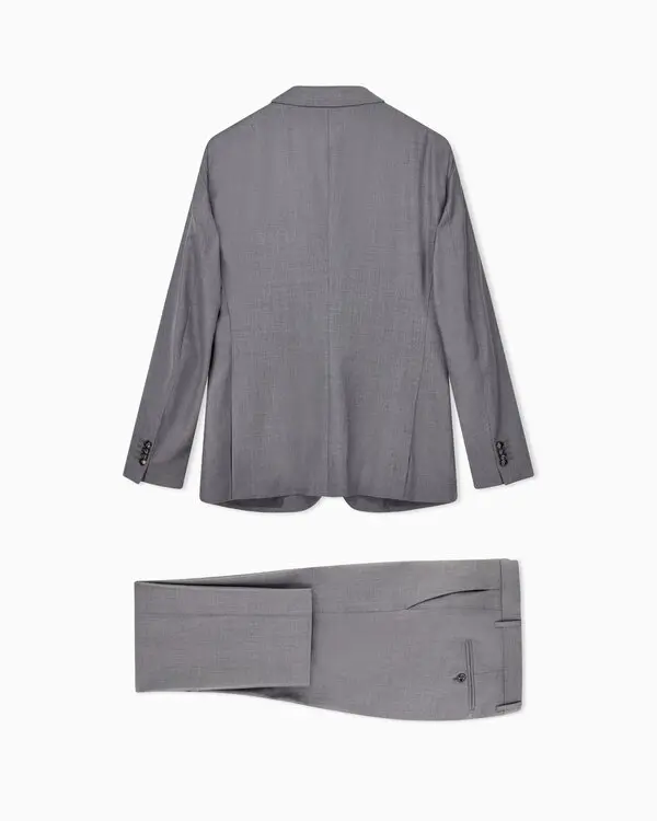 Giorgio Armani Single-breasted Soho Line Suit In Virgin Wool And Cashmere - Beige