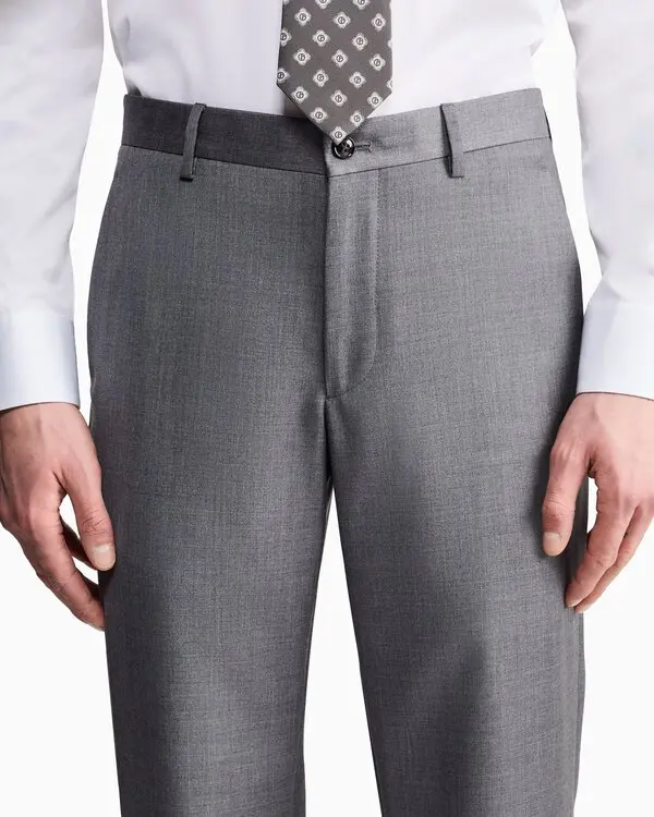 Giorgio Armani Single-breasted Soho Line Suit In Virgin Wool And Cashmere - Beige
