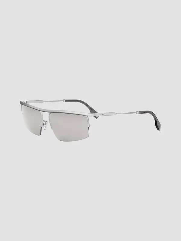 Fendi Travel 60mm Geometric Sunglasses - Silver Palladium