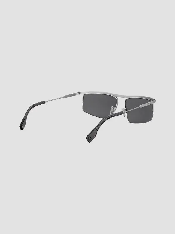 Fendi Travel 60mm Geometric Sunglasses - Silver Palladium