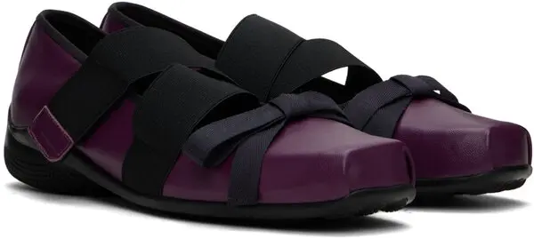Buy OPEN YY Cross Band Ballerina Flats - Purple At 60% Off