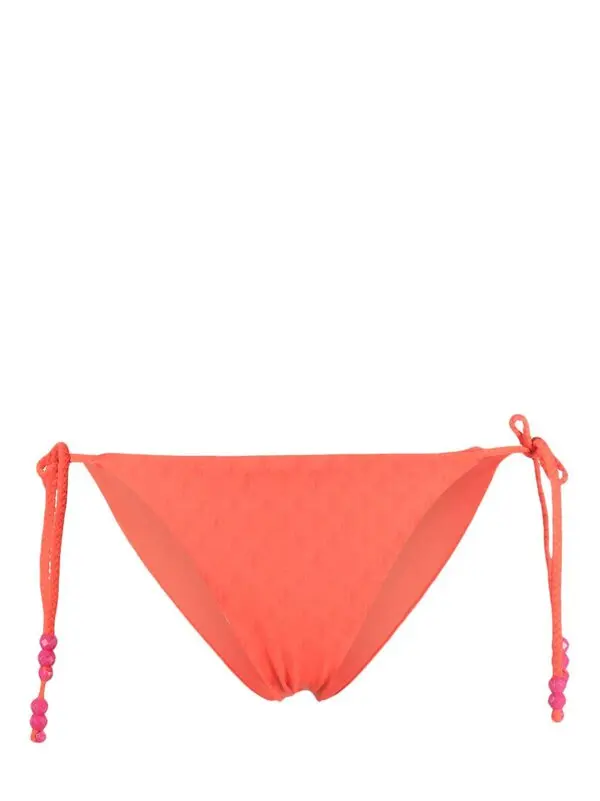 JIMMY CHOO Debossed-logo Bikini Bottom - Red